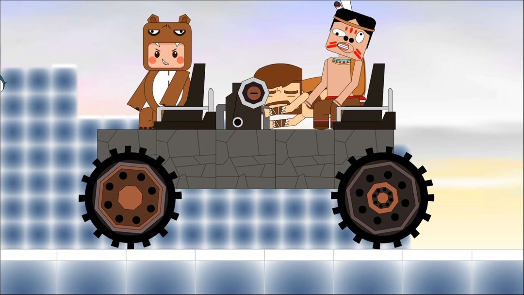 迷你小洞 第54集 三人雪地飙车很爽,熊孩子偷拿喷射塞子闯祸