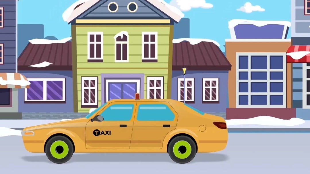 汽车动画小世界 第35集 的士车接送客人