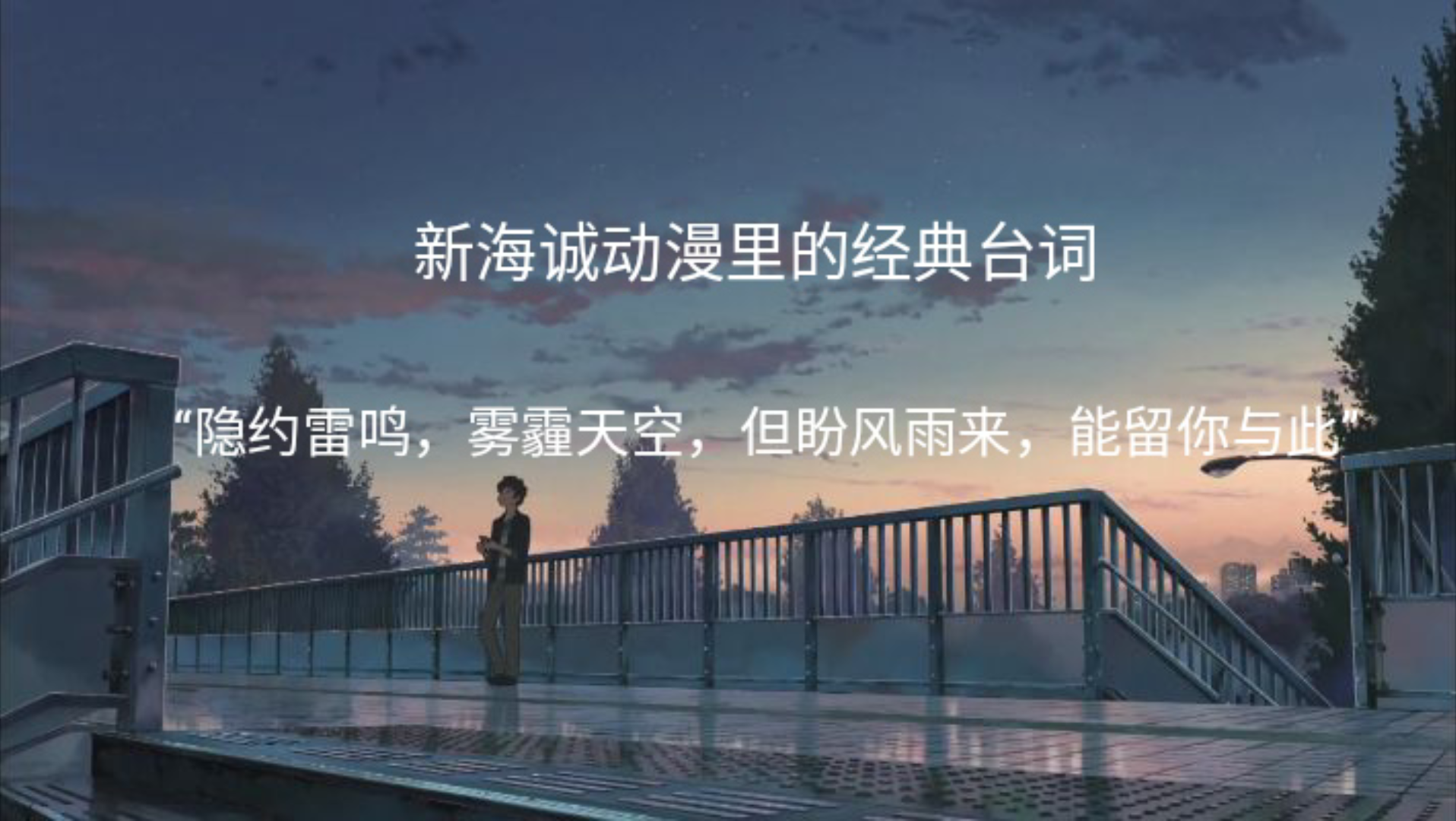 “也许我就是为了遇见你而来的”‖新海诚动画里的经典台词
