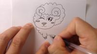 可爱简笔画-小绵羊的画法