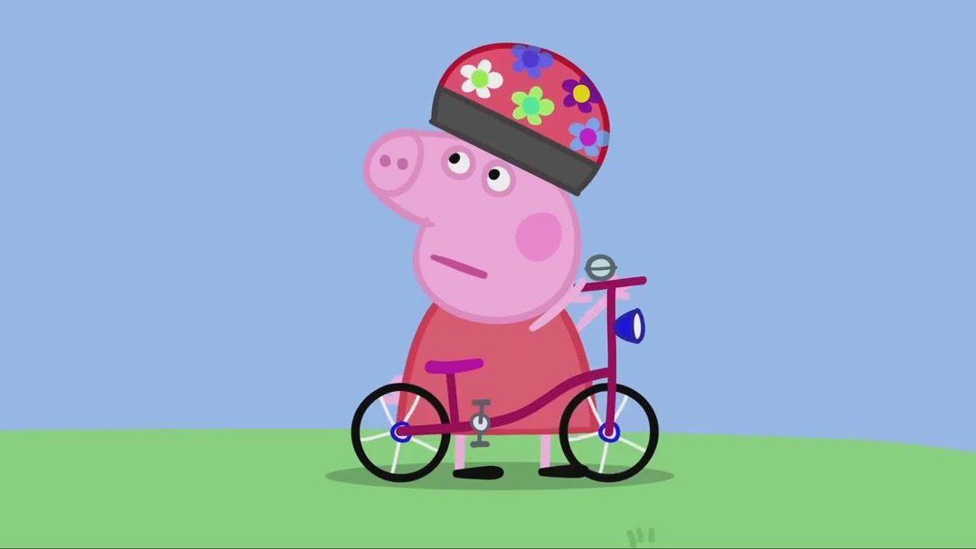 小猪佩奇简笔画:小猪佩奇骑自行车出门做什么