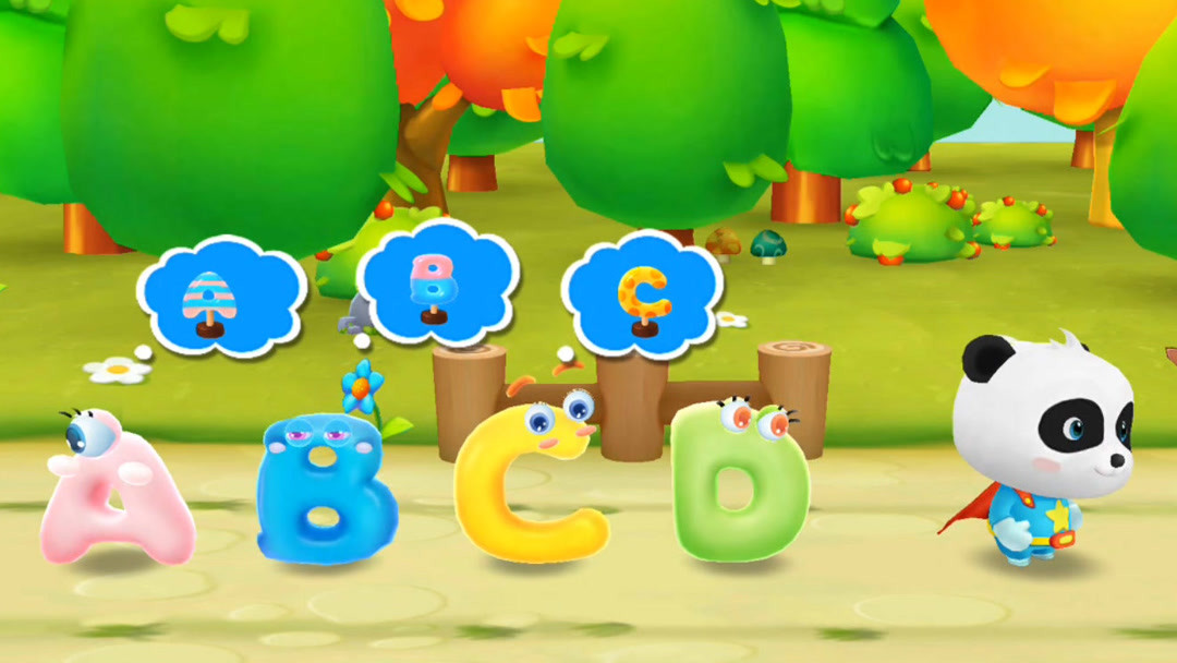 宝宝学英语游戏:认识字母A,B,C,D