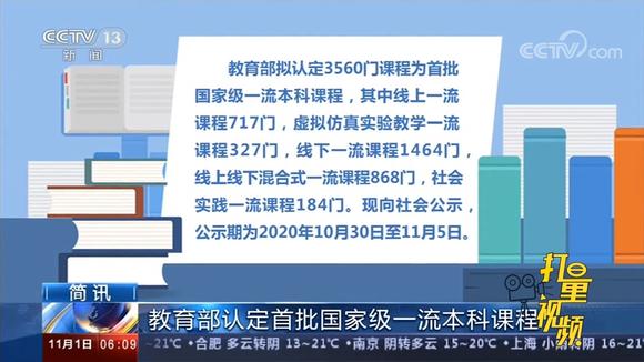 速看!教育部拟认定3560门课程为首批国家一流本科课程|朝闻天下