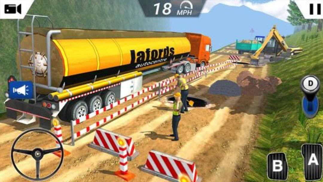 加长油罐车驾驶模拟器 老司级才敢挑战的山路 并且开得是重型卡车