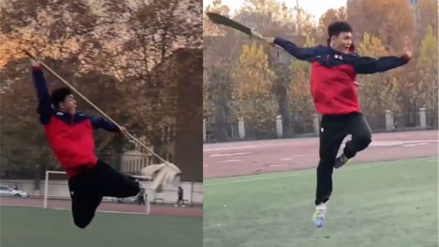 大型武术表演,在武汉校园内展示,这也太壮观了吧!