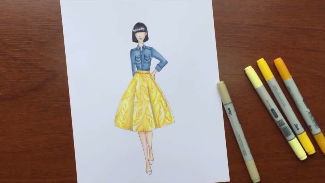 服装设计图:为什么这么简单裙子,画出来却这么漂亮?