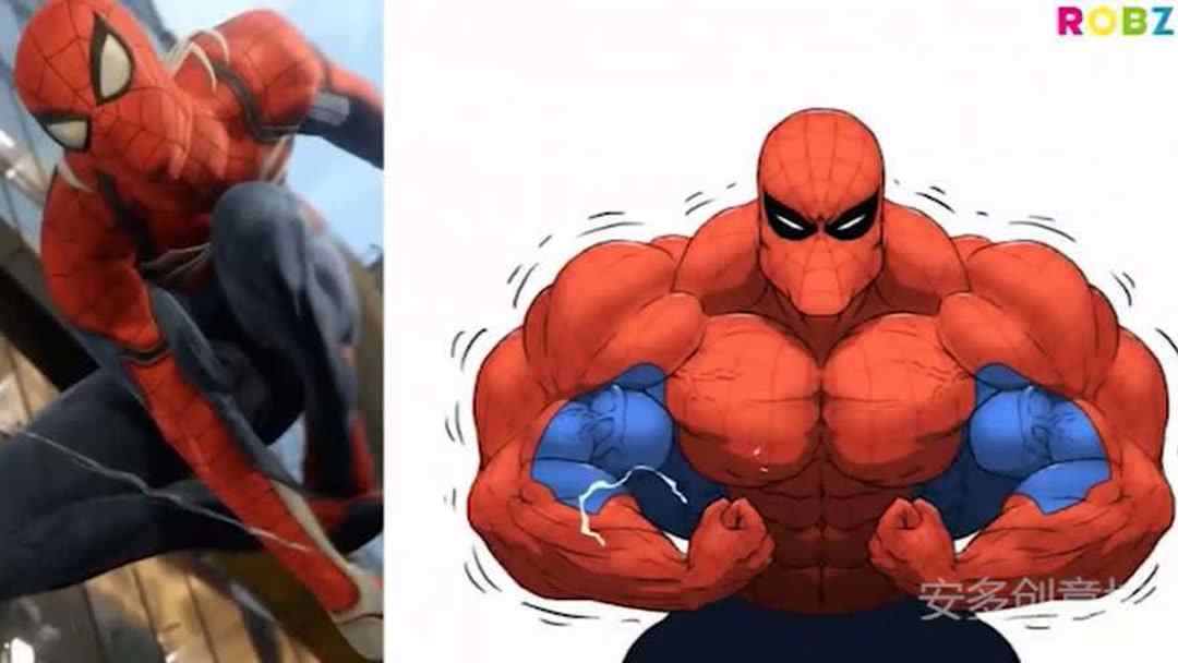被毒液附身的蜘蛛侠就凭这肌肉都能吊打绿巨人!