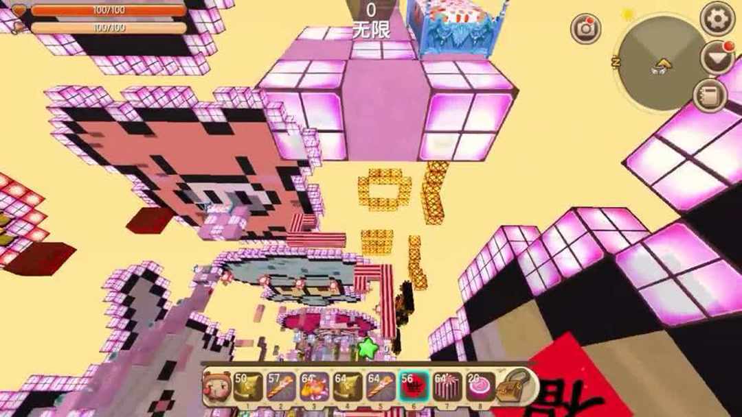 迷你世界:观赏风景的慕楠,瞅见了无数可爱的卡通图案