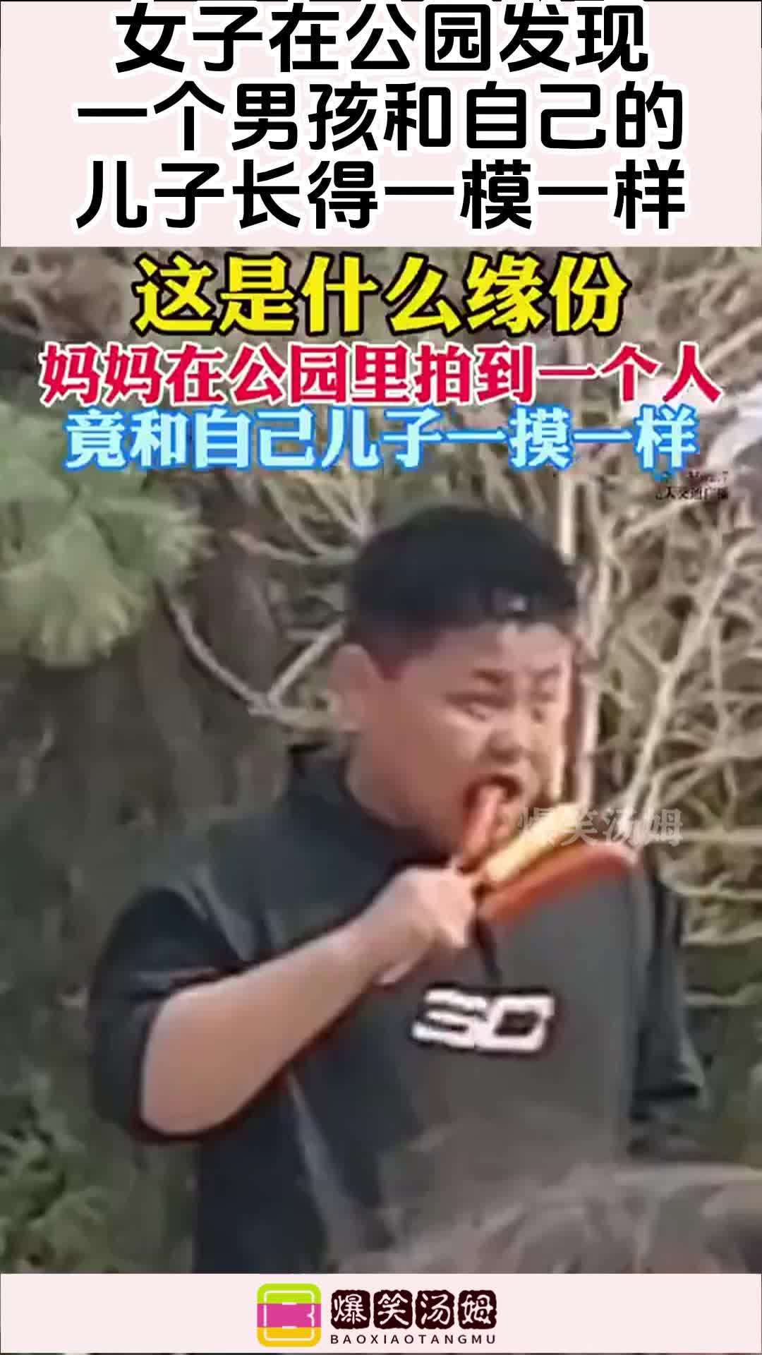 女子在公园发现,一个男孩和自己的,儿子长得一模一样