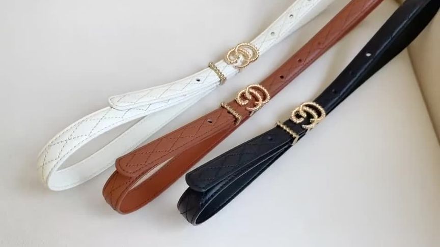 【限时抢购】奢品samsonite代工厂 女士二层牛皮菱格百搭腰带