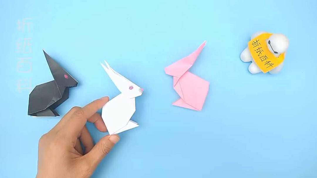 萌萌哒折纸兔子,看一遍就能学会,创意手工折纸视频教程