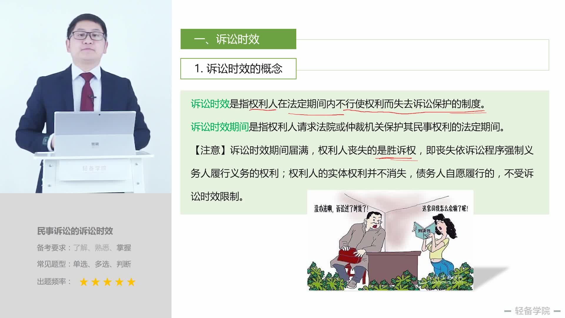 轻备学院经济法基础之民事诉讼的诉讼时效