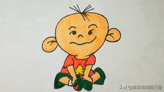 苗苗简笔画教程,卡通人物