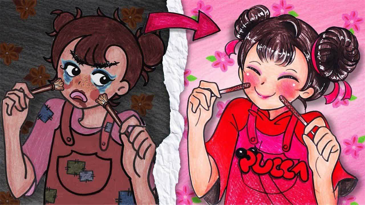 趣味定格动画:小美要去见偶像了,大大给她设计的妆容好看吗?