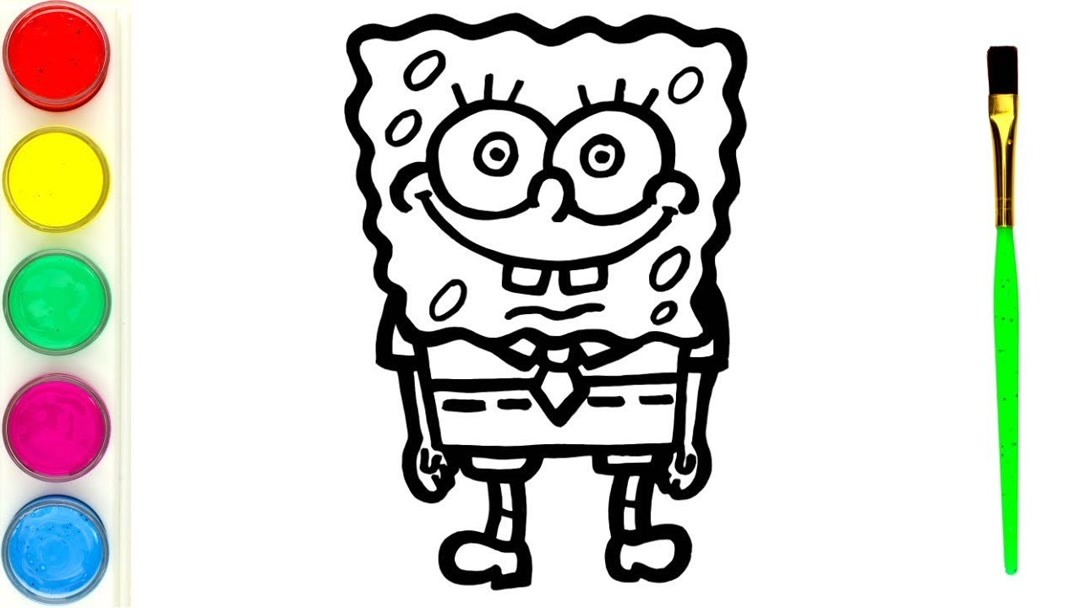 孩子一看就会画,幼儿简笔画上色教程:海绵宝宝