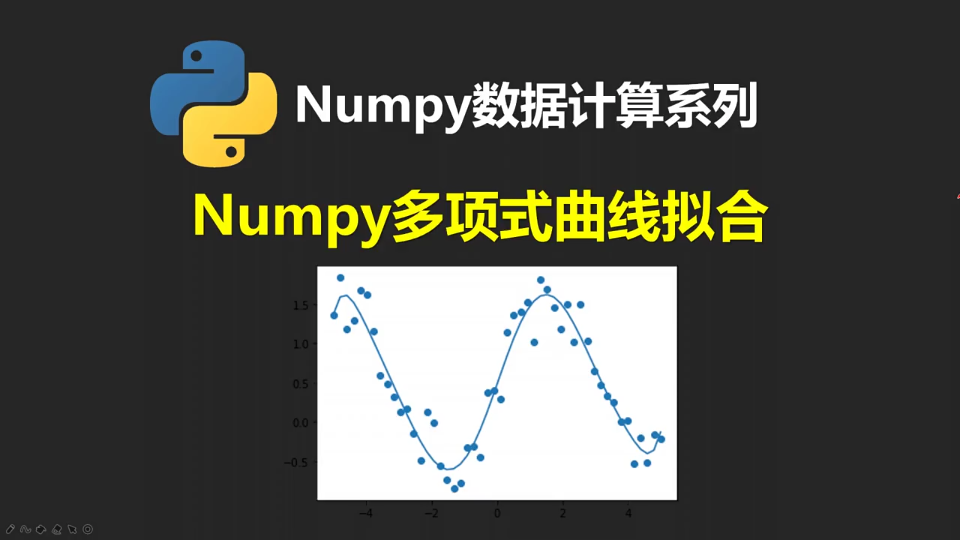 ...本视频介绍numpy的多项式拟合函数,通过绘图让大家有个直观的理解