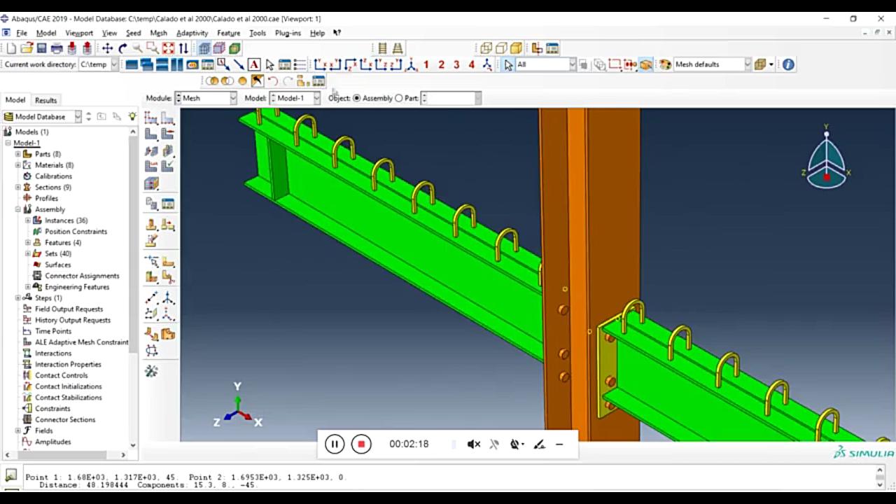 Abaqus教程19(Part12) – 钢-混凝土组合结构连接部分仿真分析(部件...