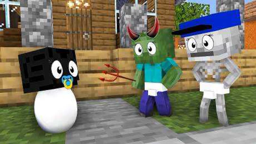 《我的世界怪物学院》搞笑动画:失踪的宝宝被铁傀儡抚养长大