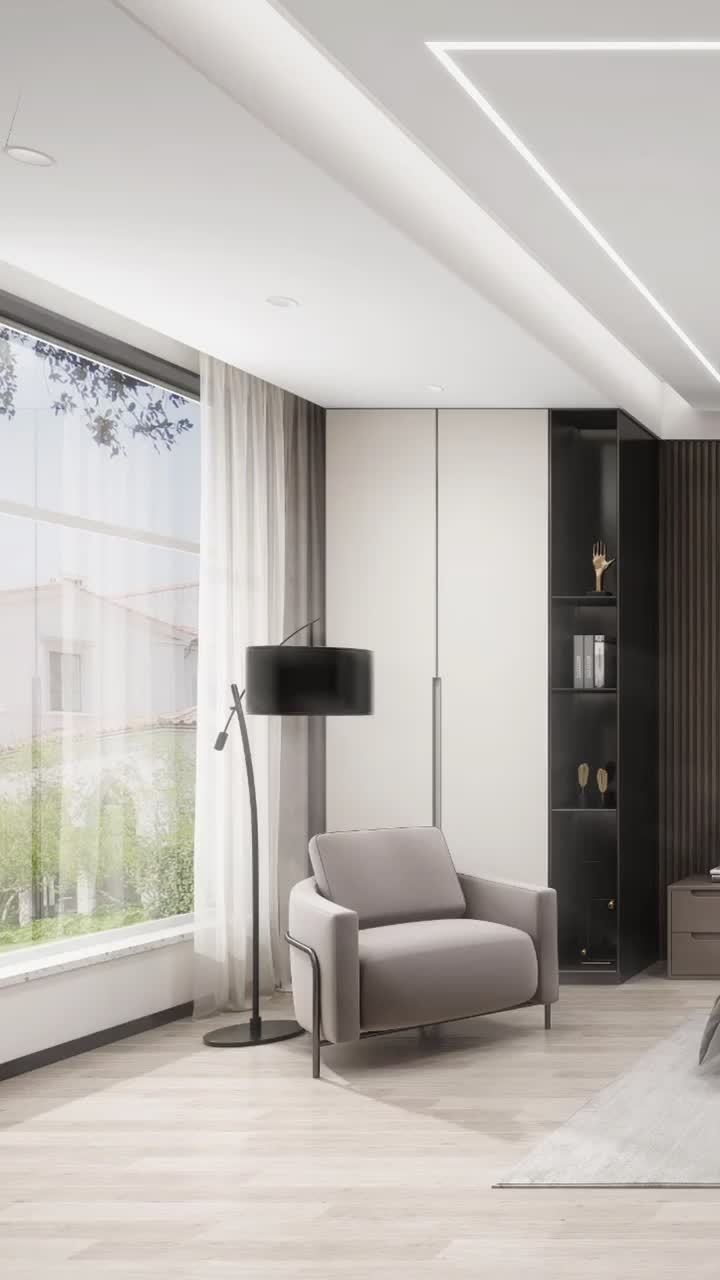 长卧室怎么处理,#设计师 #装修 #设计 #室内设计 分割三个空间,办公区,...