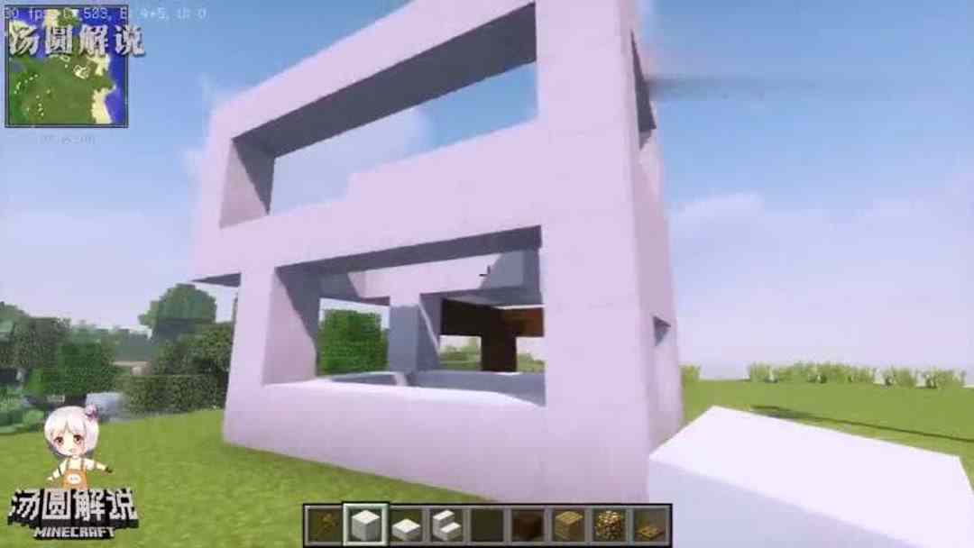我的世界建筑:教你如何在MC中建一个精致简约的蜗居现代小别墅!