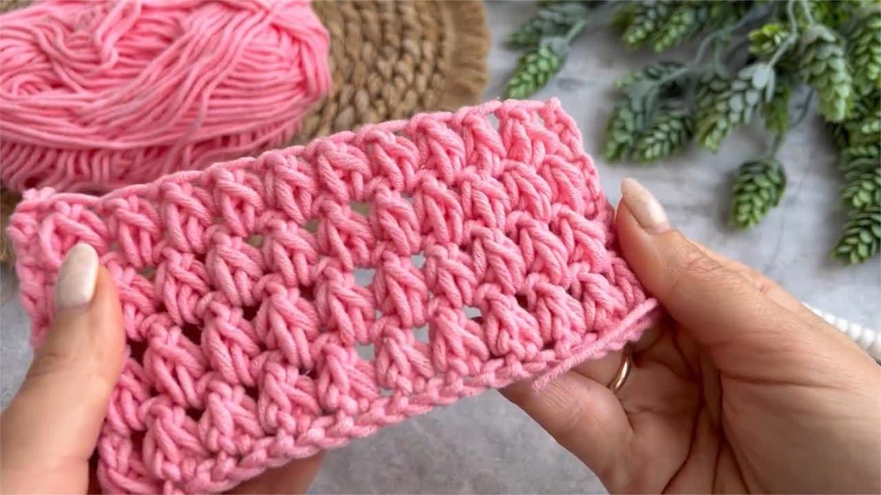 简易多用途钩针图案,针法易记,简单编织,各种织物效果都不错