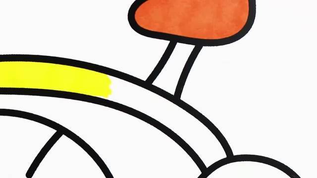 简笔画:漂亮的自行车彩笔绘画