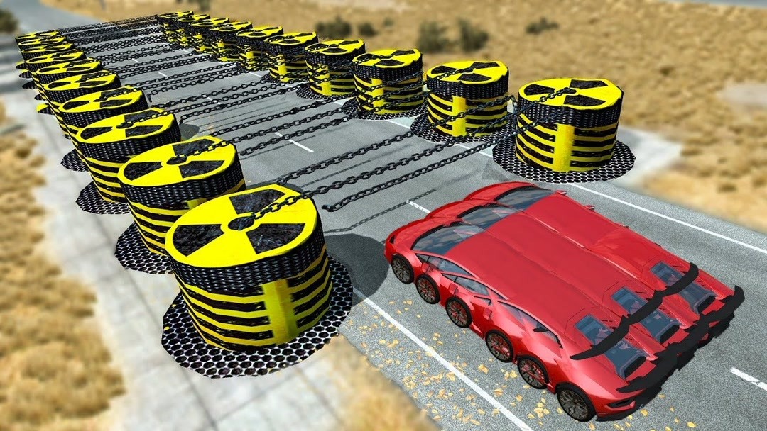 3D模拟“车祸”:汽车通过铁链没有一辆幸免!画面看起来真过瘾!