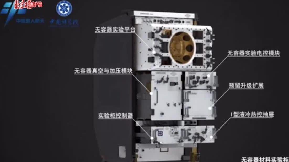 来看看我国核心舱内两个实验柜的应用示意动画