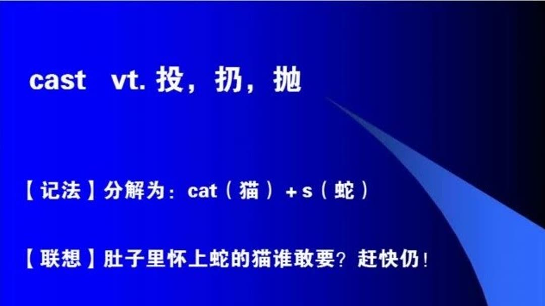 英语单词的视频英语词汇速记大全一起背单词cast