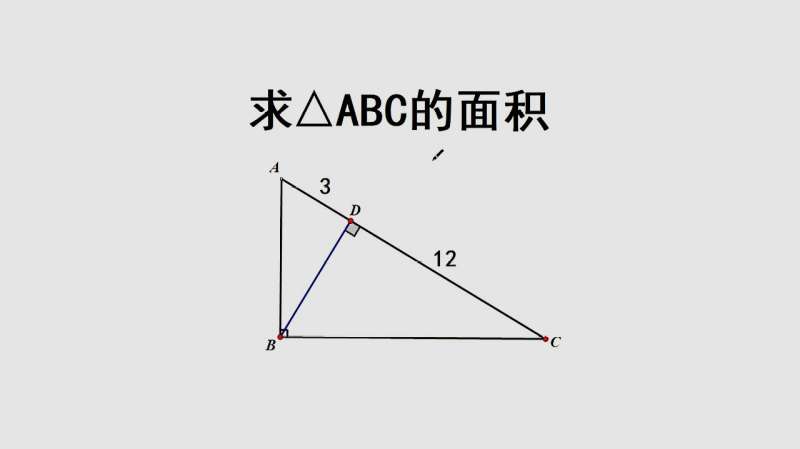 已知AD=3,CD=12,求三角形ABC的面积,学生觉得缺少条件,你呢