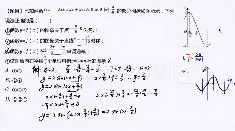 高中数学:三角函数图像和性质