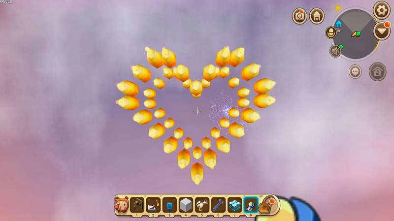 迷你世界:小伙伴用发射器做的爱心 心都被暖化了