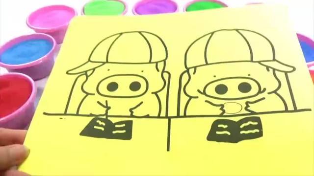 简笔画:在写字的小猪宝贝