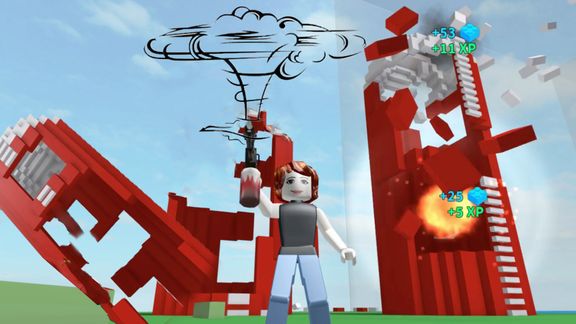 破坏模拟器04 轰炸大别墅,积木方块收集很过瘾