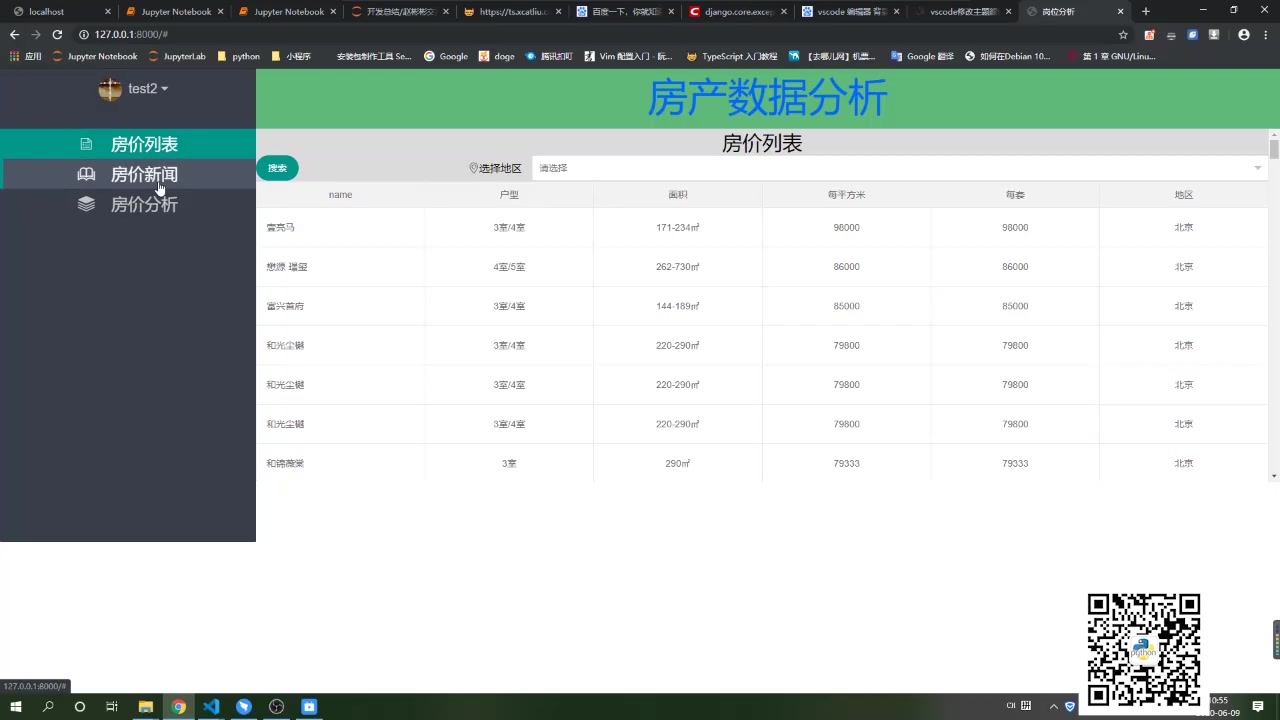 【python教程】Django房价新闻爬虫分析展示pyecharts python一对一...