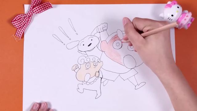 简笔画:蜡笔小新和他的妹妹在干什么呢