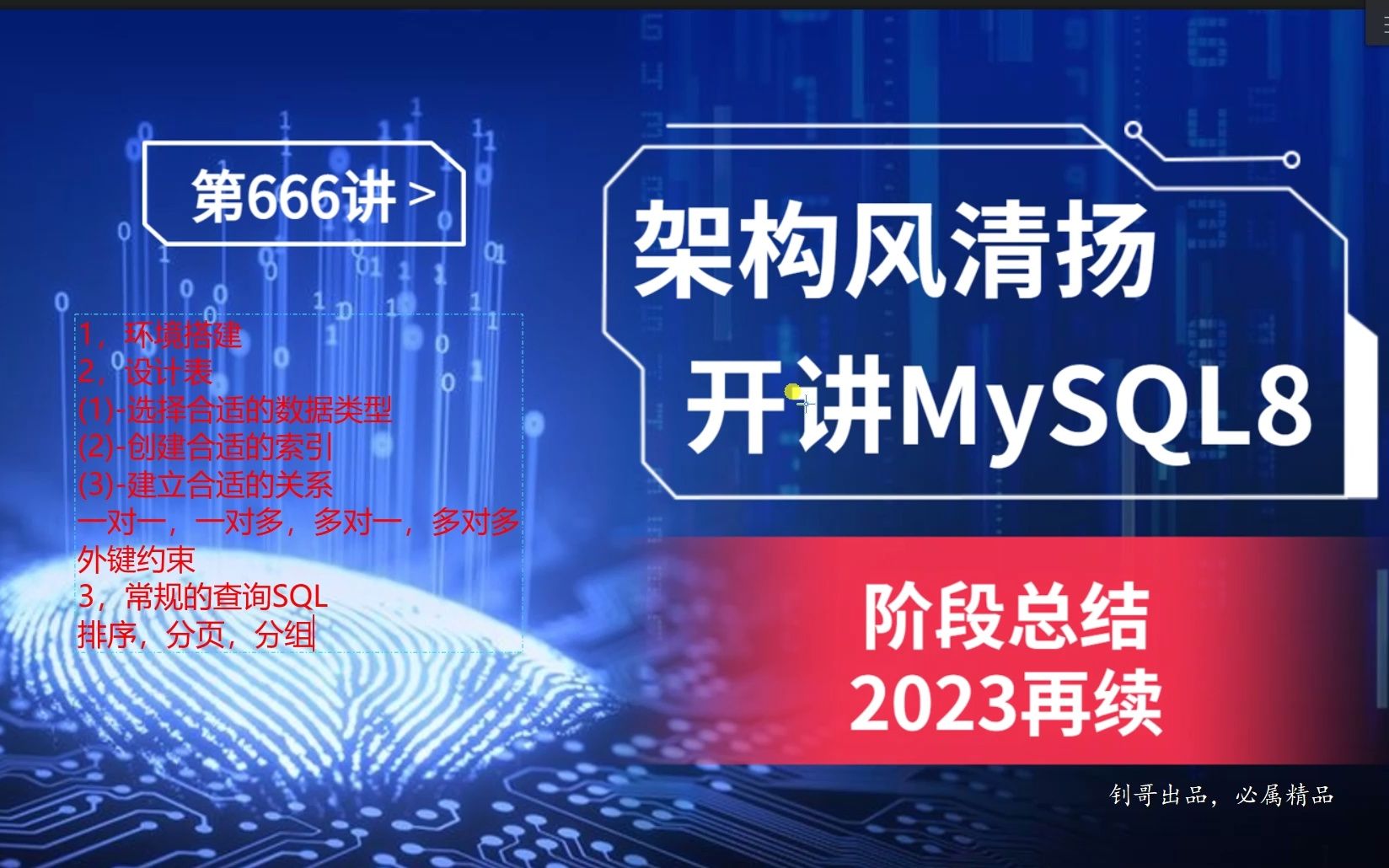 《搞定MySQL8,蓄力2023》第666讲,MySQL8系列阶段总结,2023加油!