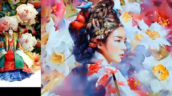 画家水彩写实画,清晰艳丽写实 通透的让人羡慕,百看不厌