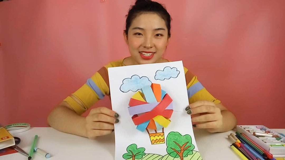 自制创意生日贺卡的方法,立体热气球卡片制作
