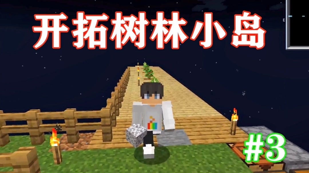 【MC大白】单方块空岛生存3,建造小牧场扩充树林岛!