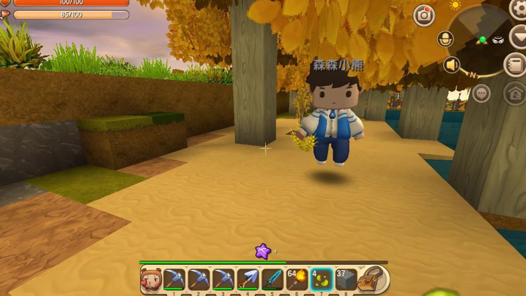 迷你世界 和小熊亲手种的白杨树长大了 游戏