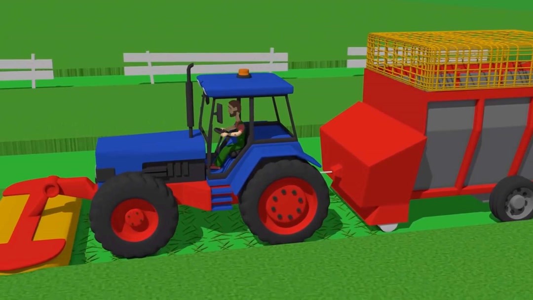 挖掘机益智动画 第58集 大型工程车施工