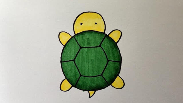 可爱的小乌龟画法,亲子简笔画教学!