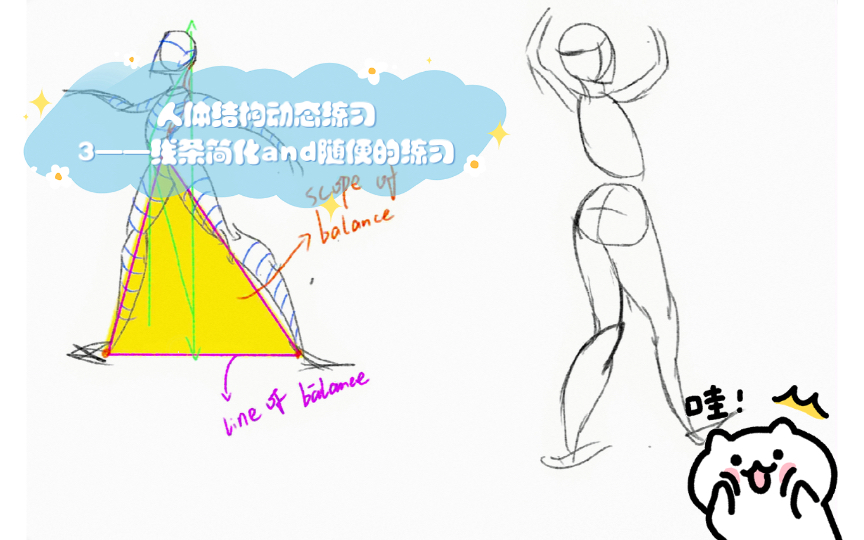人体结构动态练习3——线条简化and随便的练习