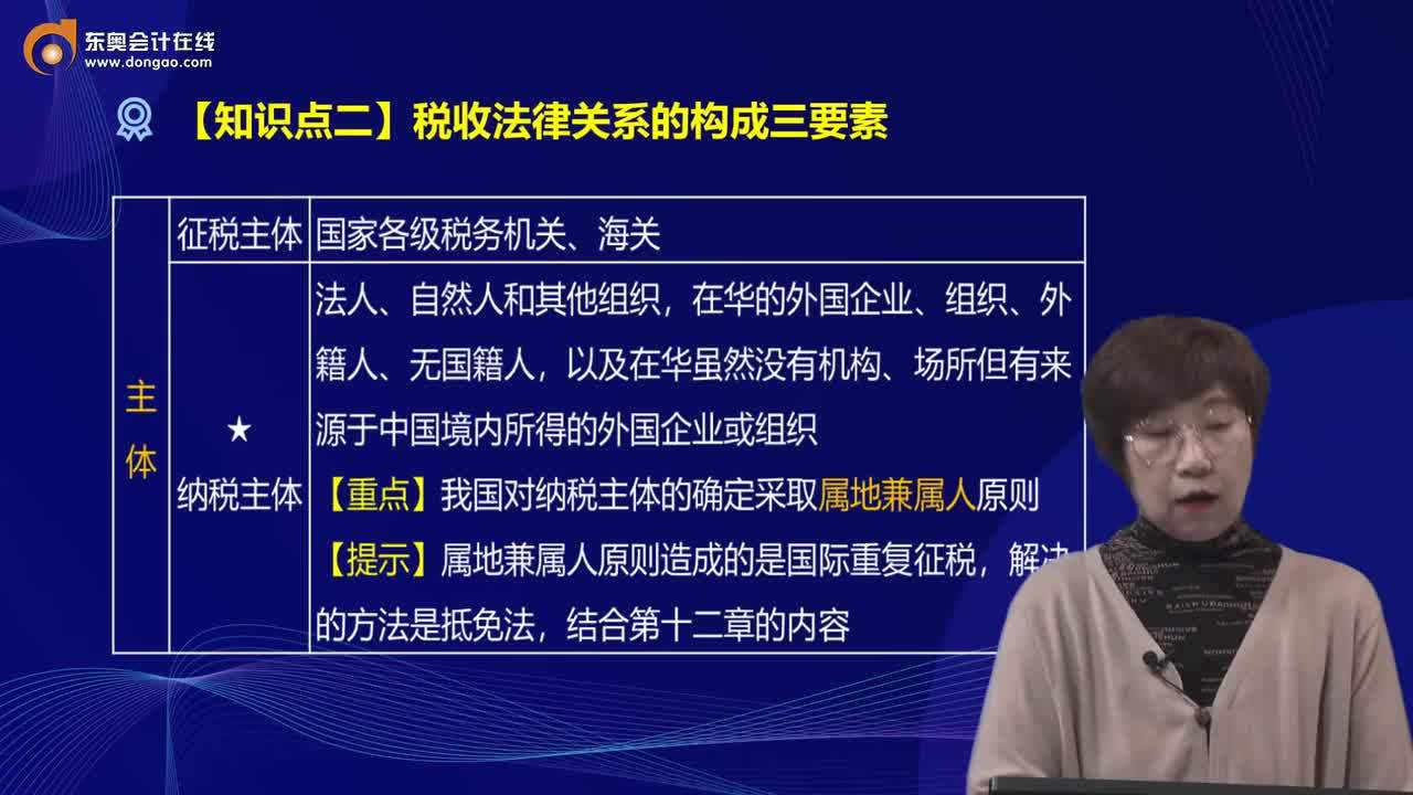 注会《税法》:税收法律关系由哪三个要素构成?