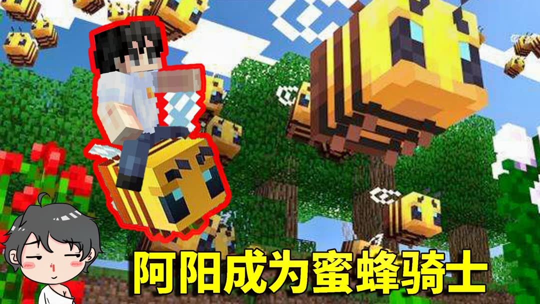 我的世界生存挑战:我的世界可以骑蜜蜂?速度比创造飞行还要快!
