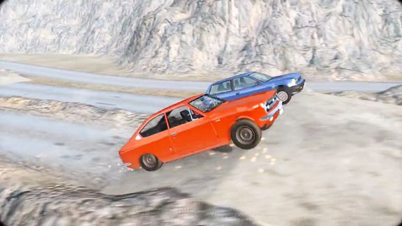 BeamNG:在障碍路面测试1969年的TOYOTA汽车性能,老车专场!