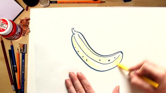 幼儿水果简笔画-香蕉的画法