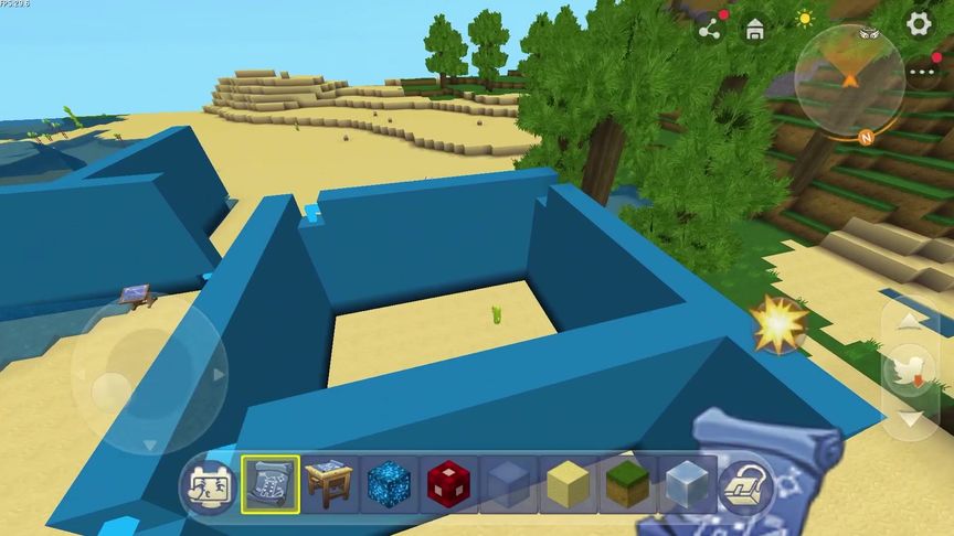 迷你世界:骚哥做出一堵水墙,进去像是到了水帘洞,太有意思了