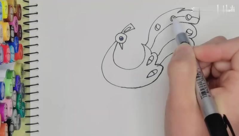 「简笔画」孔雀公主简笔画